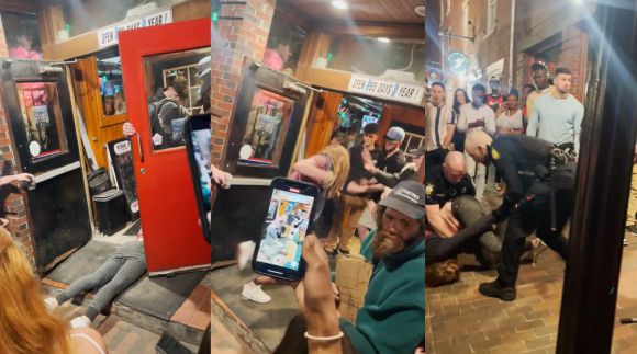 Transgender woman scuffles with police and bouncers at local bar ...