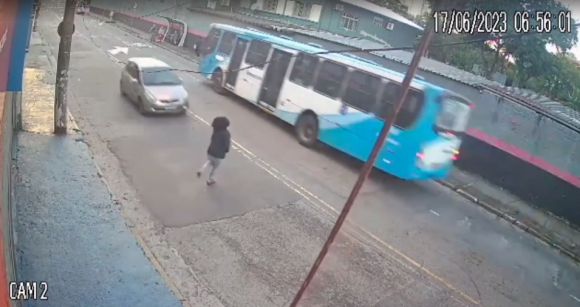 Woman run over while running to catch the bus.